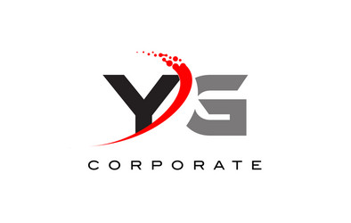 Creative blue letters yg y g logo with leading Vector Image