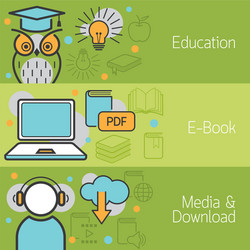 School online e-learning e-book media connect Vector Image
