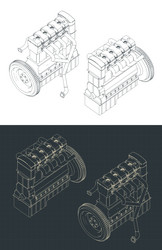 Diesel Engine Blueprint Vector Images (over 380)