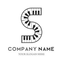Music logo on letter s concept s note sign Vector Image