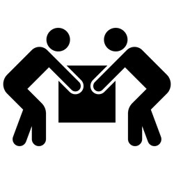 Two man lift symbol sign isolate on transparent Vector Image