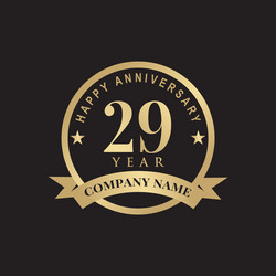 29th year anniversary logo design Royalty Free Vector Image