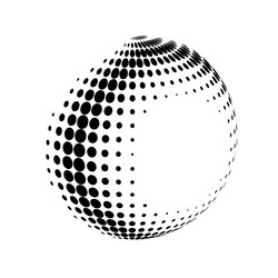 Dotted halftone sphere striped and checkered 3d Vector Image