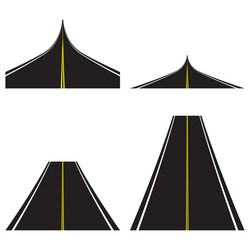 Road template set high view straight and curve Vector Image