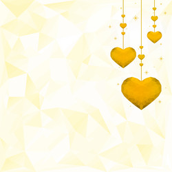 Yellow heart border background Royalty Free Vector Image