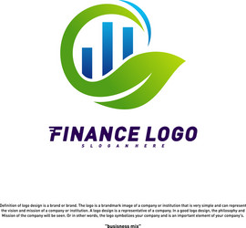 Leaf finance logo design Royalty Free Vector Image