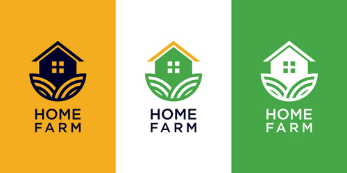 Home farm logo design Royalty Free Vector Image
