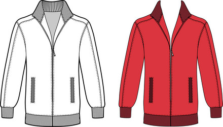 Long sleeve jacket with zipper Royalty Free Vector Image