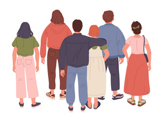 Girl view from behind female character back side Vector Image