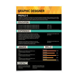 Resume template cv creative background Royalty Free Vector