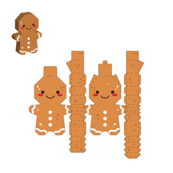 Simple packaging favor box gingerbread man design Vector Image