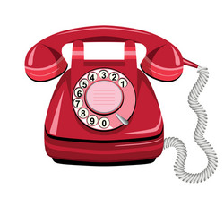 Old red phone Royalty Free Vector Image - VectorStock