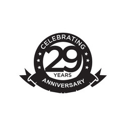 29th year anniversary logo design Royalty Free Vector Image
