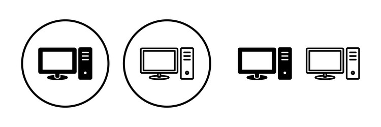 Computer icon monitor icon Royalty Free Vector Image