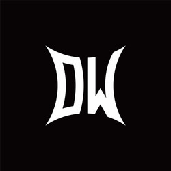 Dw monogram logo with square rotate style outline Vector Image
