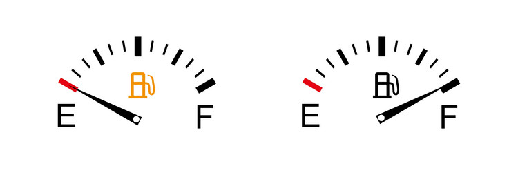 Full fuel gauge indicator icon design Royalty Free Vector
