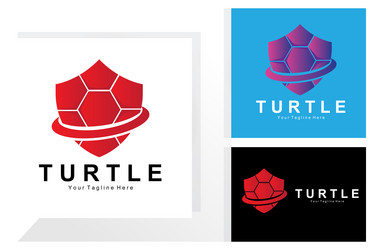 Sea turtle logo design protected amphibian marine Vector Image