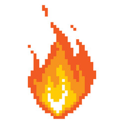 Falling fiery pixel meteor flaming asteroid Vector Image