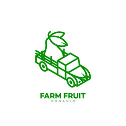 Fruit delivery service logo Royalty Free Vector Image