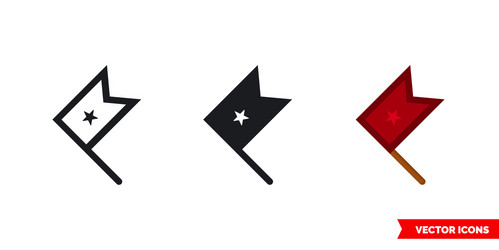 United states flag icon 3 types isolated Vector Image