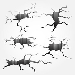 Ground cracks set Royalty Free Vector Image - VectorStock