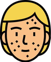 Face skin rash color icon Royalty Free Vector Image