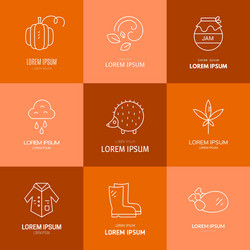 Autumn icons collection Royalty Free Vector Image