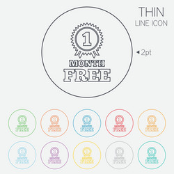 First month free sign icon special offer symbol Vector Image