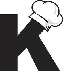 Alphabet initial chef hat with spatula restaurant Vector Image