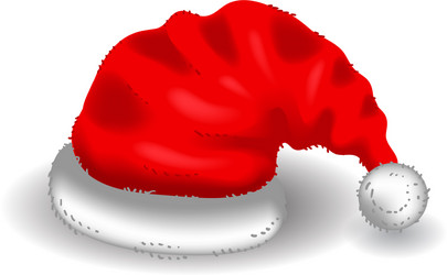 Realistic christmas santa claus red hat Royalty Free Vector