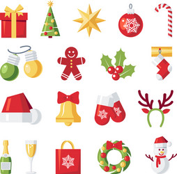 Happy christmas icon set Royalty Free Vector Image