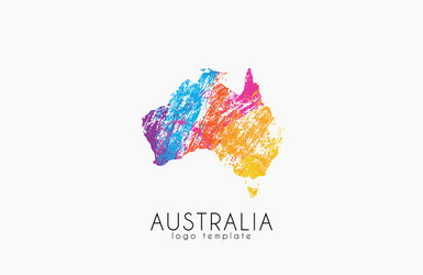 Grunge australia logo design wild Royalty Free Vector Image
