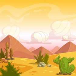 Cartoon nature sand desert game style Royalty Free Vector