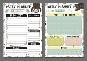 Daily planner template with a4 format Royalty Free Vector