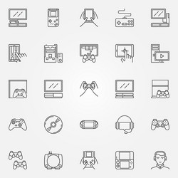 Video game icons set game icons set Royalty Free Vector