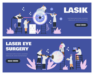 Eye laser surgery and lasik treatment banner Vector Image