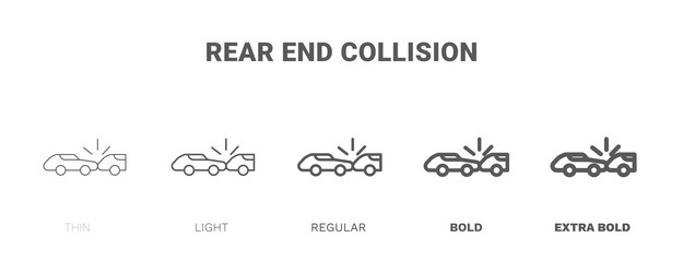 Rear end collision icon filled end collision Vector Image