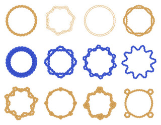 Round rope frame circle ropes rounded border Vector Image