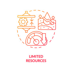 Lack of farm resources red concept icon Royalty Free Vector