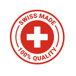 Swiss made label set in switzerland product Vector Image