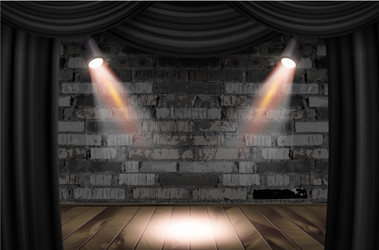 Abstract blue and golden light stage background Vector Image