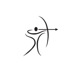 Archer man logo design template Royalty Free Vector Image