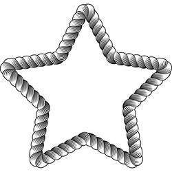 Rope sparkle star frame Royalty Free Vector Image