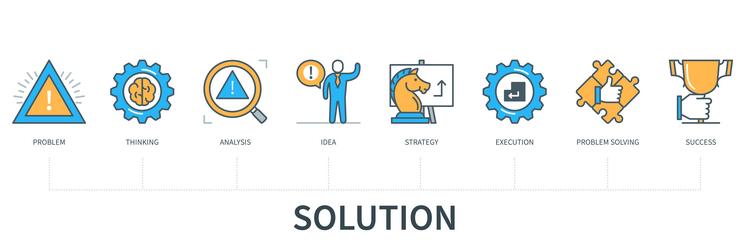 Team solving problems solutions to problems use Vector Image