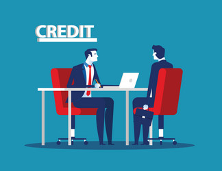 Cartoon manager in credit office workplace Vector Image