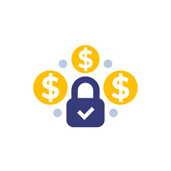 Cost saving blue gradient concept icon Royalty Free Vector