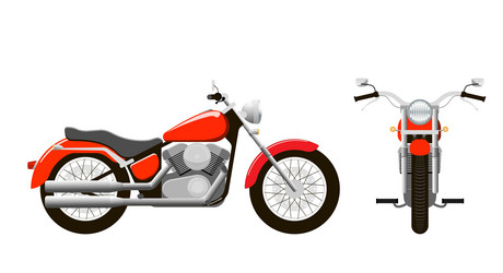 Motorcycle sketch set front side view Royalty Free Vector