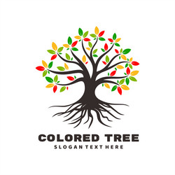 Tree roots logo design icon Royalty Free Vector Image