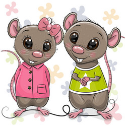 Two cartoon rats on a heart background Royalty Free Vector