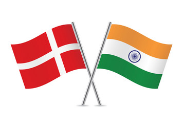 Denmark and australia crossed flags Royalty Free Vector